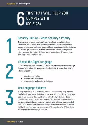Fact Sheet: 6 Tips to Comply with ISO 21434